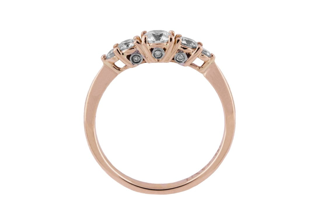 5 Stone Diamond Ring in 18ct Rose Gold - freeRange Jewels